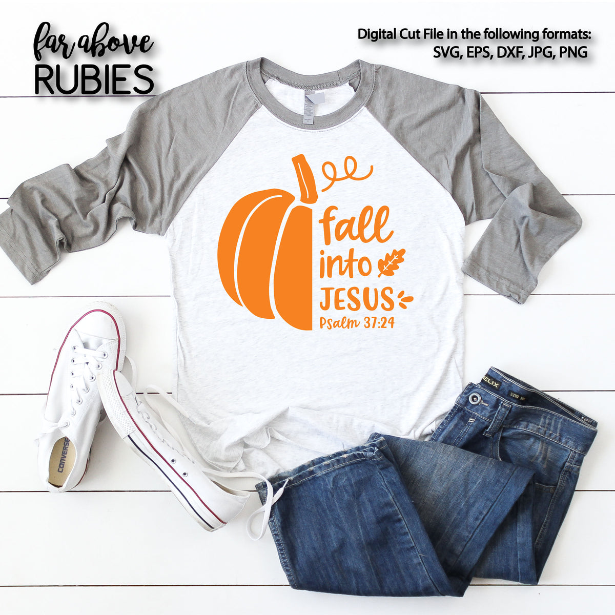 Fall Into Jesus Psalm 37:24 Bible Verse digital cut file Christian Fai ...